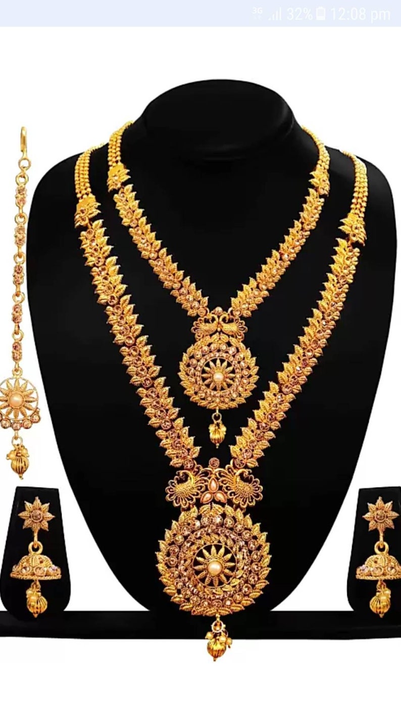 Champagne Gold LCT Color Gold Plated Bridal Jewelry Necklace - Etsy