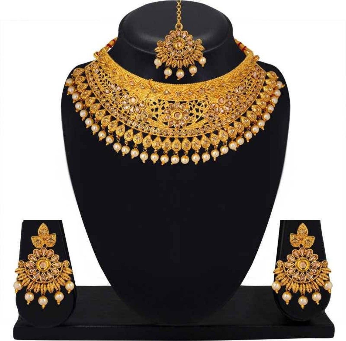 Choker Indian Traditional Fashion Ethnic Gold Plated Wedding & | Etsy