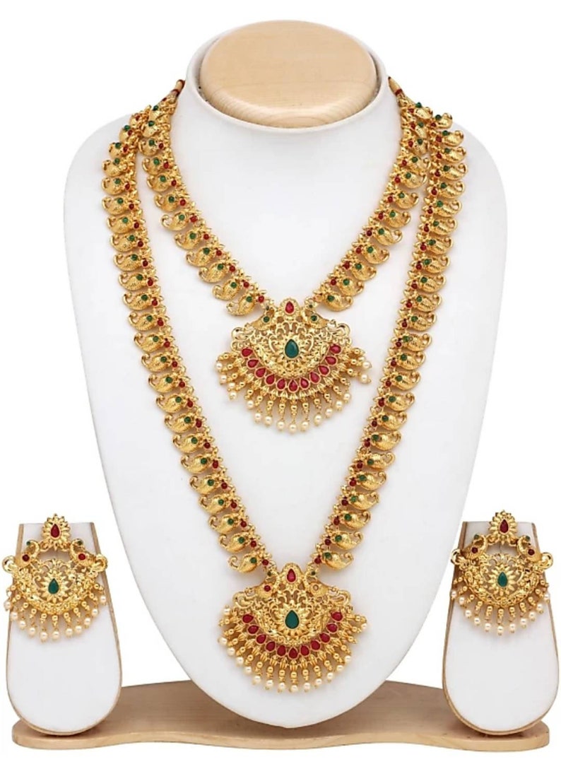 Laxmi Haar Ethnic Indian Traditional Long Gold Plated Wedding | Etsy