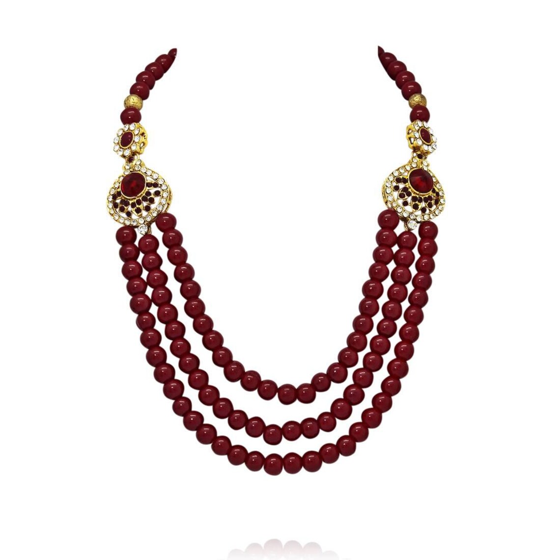 Maroon Pearl Ethnic Indian Traditional Stunning Gold Plated | Etsy