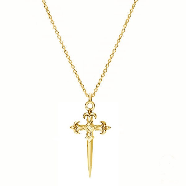 Dagger / Sword / Cross Crucifix Necklace Sterling Silver - Etsy
