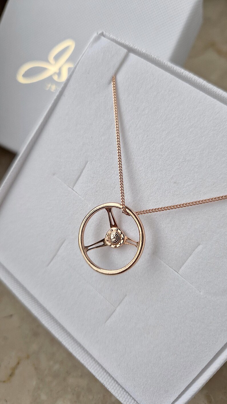 STEERING WHEEL Necklace- Sterling Silver, 24K Gold, 18K Rose Gold - Etsy