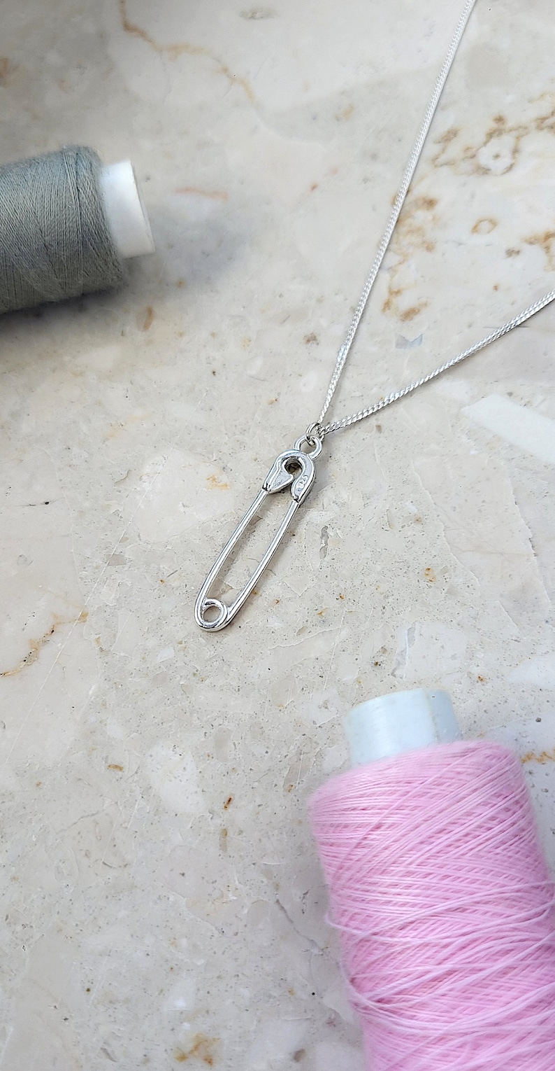 SAFETY PIN Necklace , Safety Pin Charm, Tailor Necklace, Fashion ...