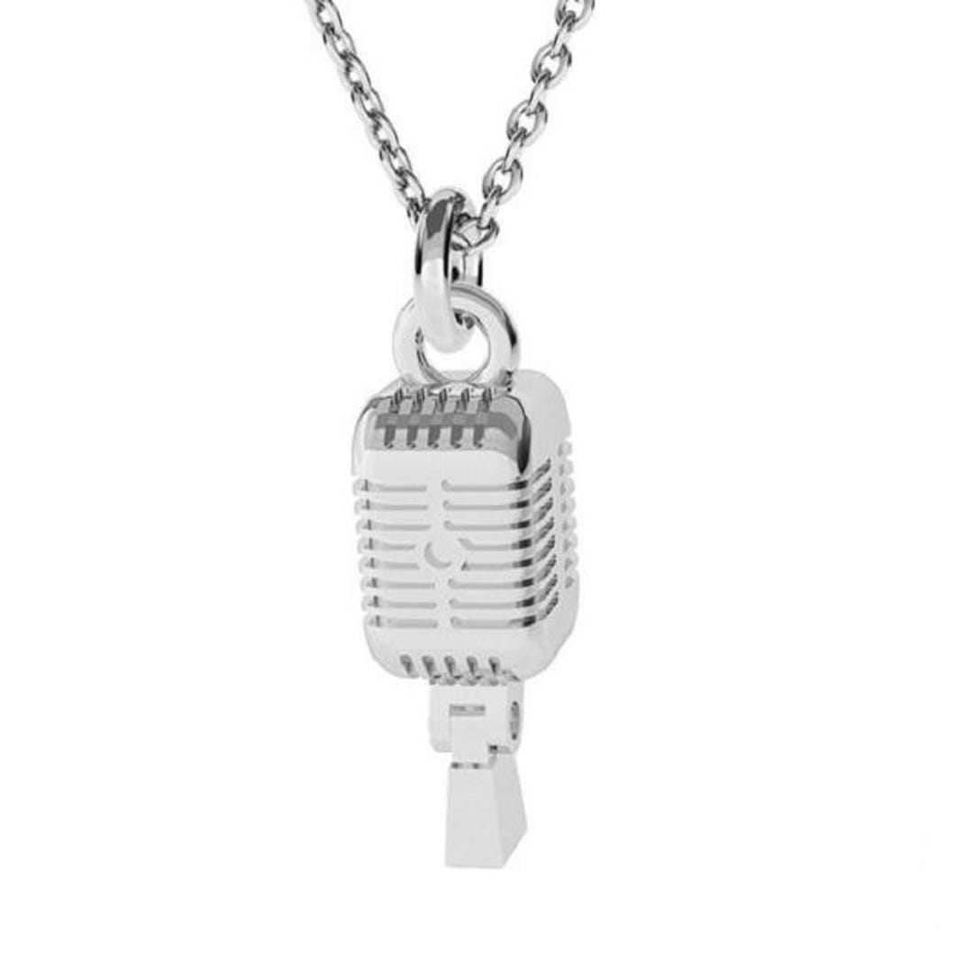 MICROPHONE Necklace- Sterling Silver, 24K Gold, 18K Rose Gold - Etsy