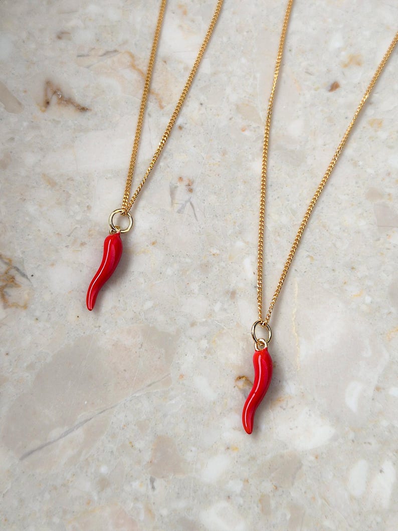 CHILLI- Necklace Sterling Silver 24K Gold Plated - Etsy