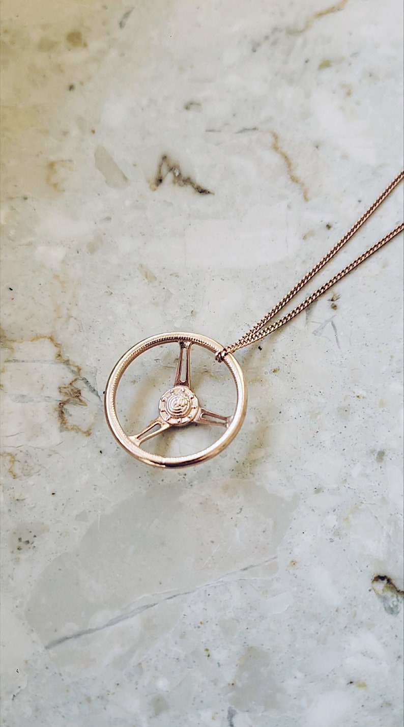 STEERING WHEEL Necklace- Sterling Silver, 24K Gold, 18K Rose Gold - Etsy