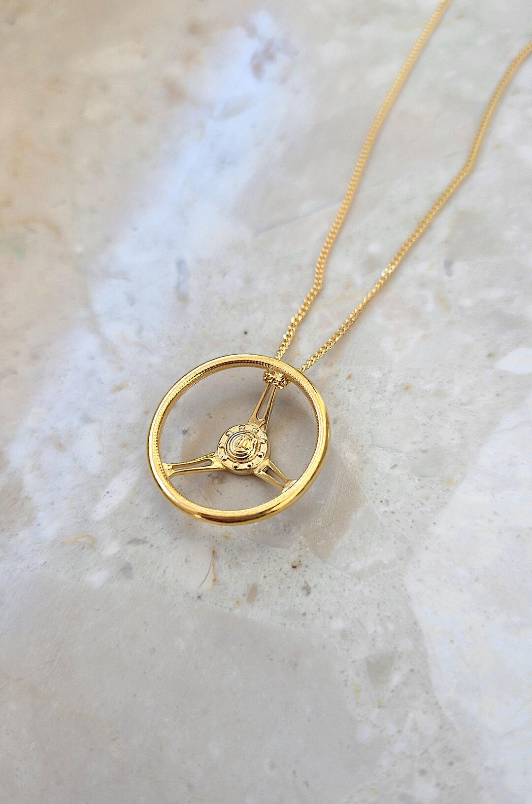 STEERING WHEEL Necklace- Sterling Silver, 24K Gold, 18K Rose Gold - Etsy