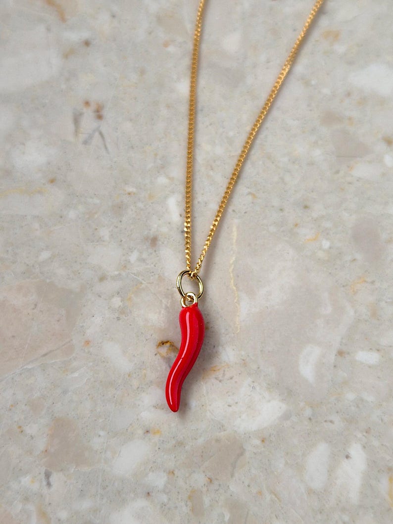 CHILLI- Necklace Sterling Silver 24K Gold Plated - Etsy