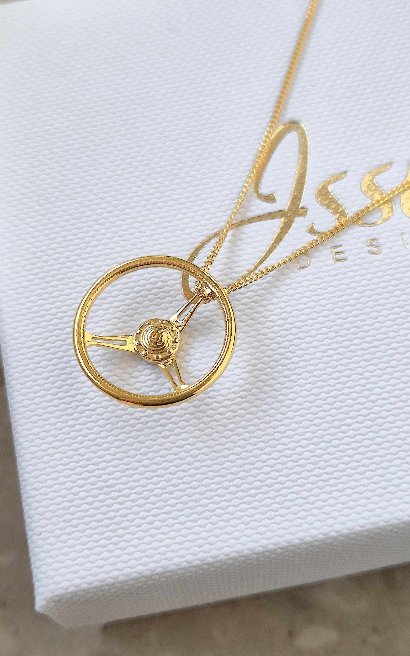 STEERING WHEEL Necklace- Sterling Silver, 24K Gold, 18K Rose Gold - Etsy