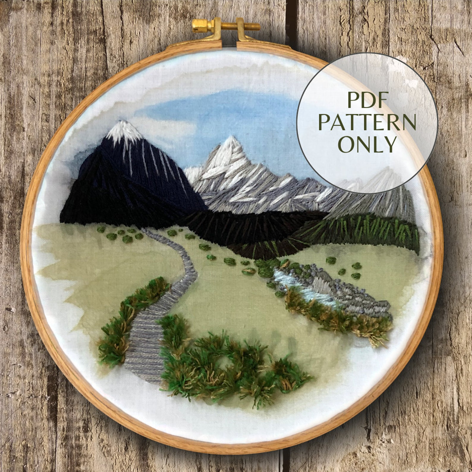 PDF Pattern Mount Cook New Zealand Landscape Embroidery | Etsy