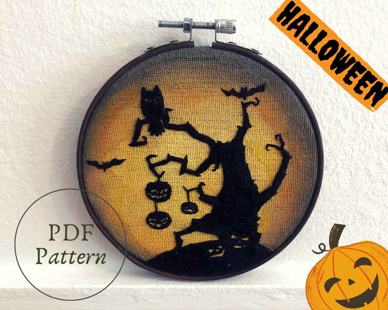PDF Pattern Halloween | Spooky Tree | Halloween Wallart | Halloween ...