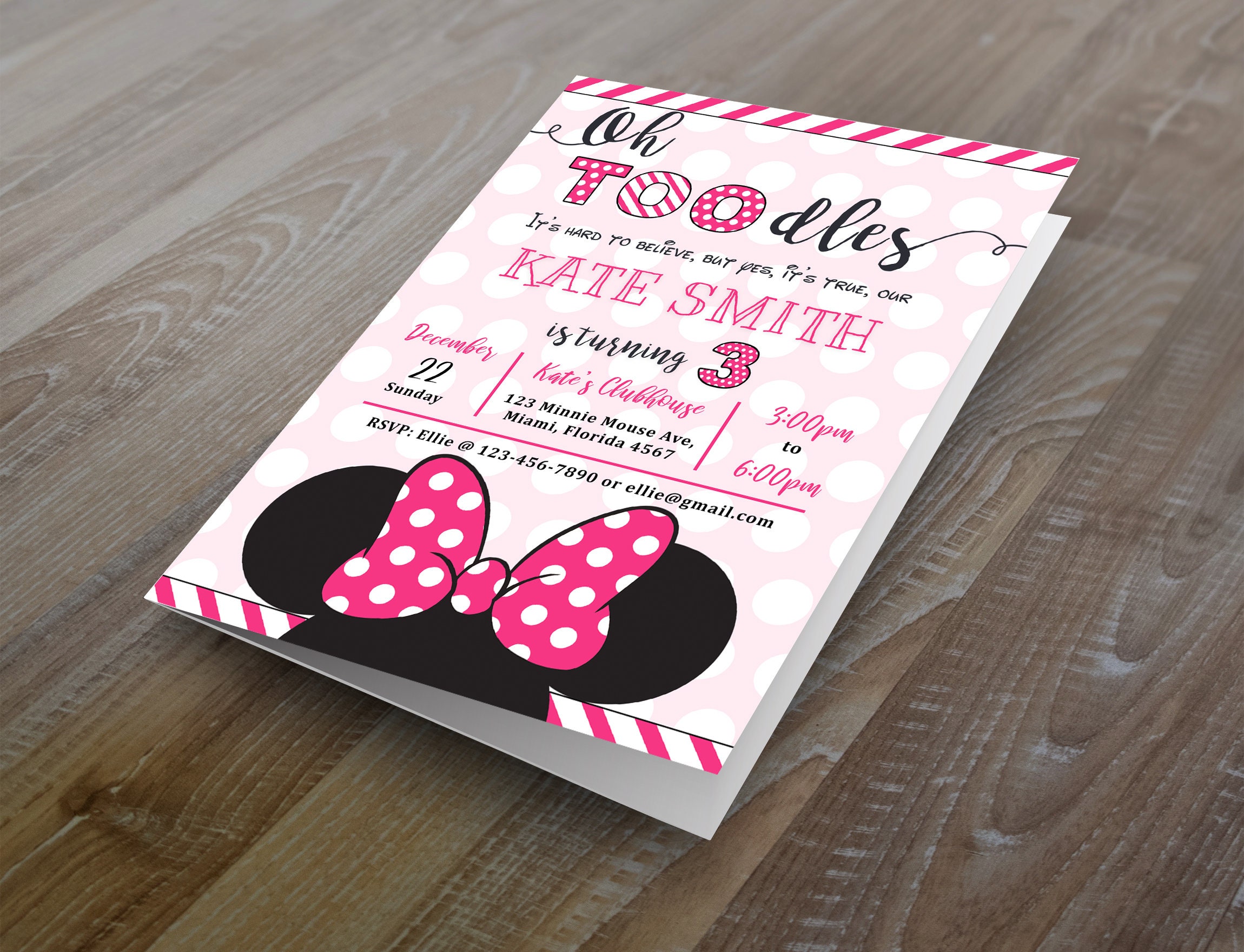 Minnie Mouse Invitation Minnie Mouse Birthday Invitation | Etsy