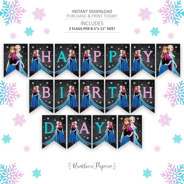 Birthday Banner Frozen - Etsy