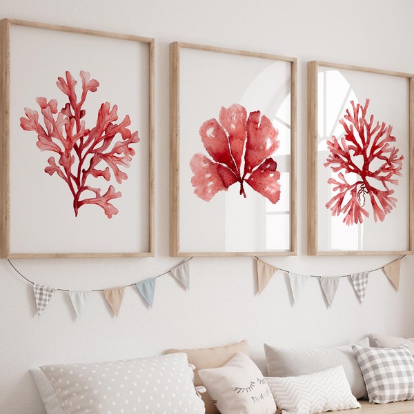 Red Coral Print - Etsy