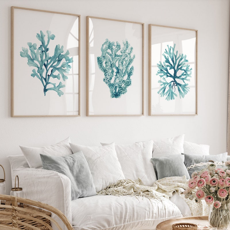Coral and Teal Decor - Etsy