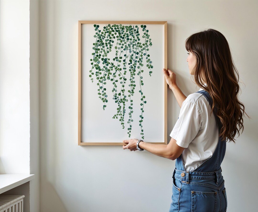 String of Pearls Print, Minimalist Watercolor, Scandi Wall Decor - Etsy