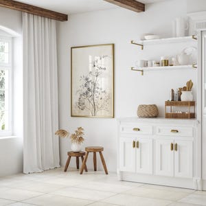 Farmhouse Wall Decor Black Gray Beige Wild Flower Black Flowers Set of ...