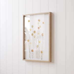 Set of 4 Watercolor Plant Prints – Billy Buttons (craspedia), Daisy ...