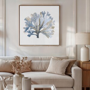 Set of 4 Prints With Discus Fish and Watercolor Seaweeds, Minimalist ...