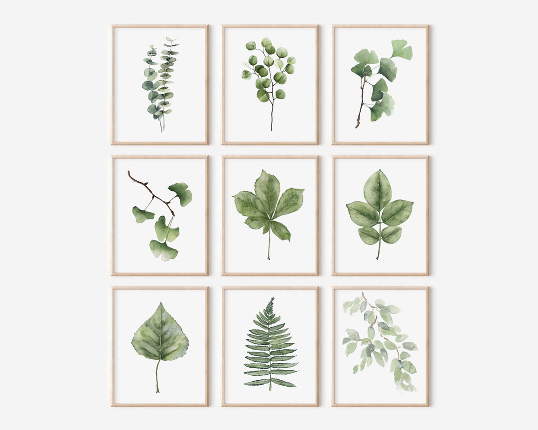 Maxi Print Set Watercolor Minimalist Greenery Art Modern - Etsy