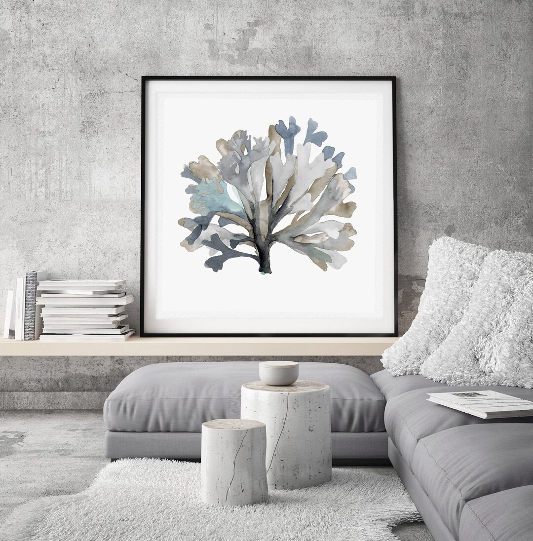 Algae Art Print, Seaweed Painting, Modern Minimalist Wall Decor ...