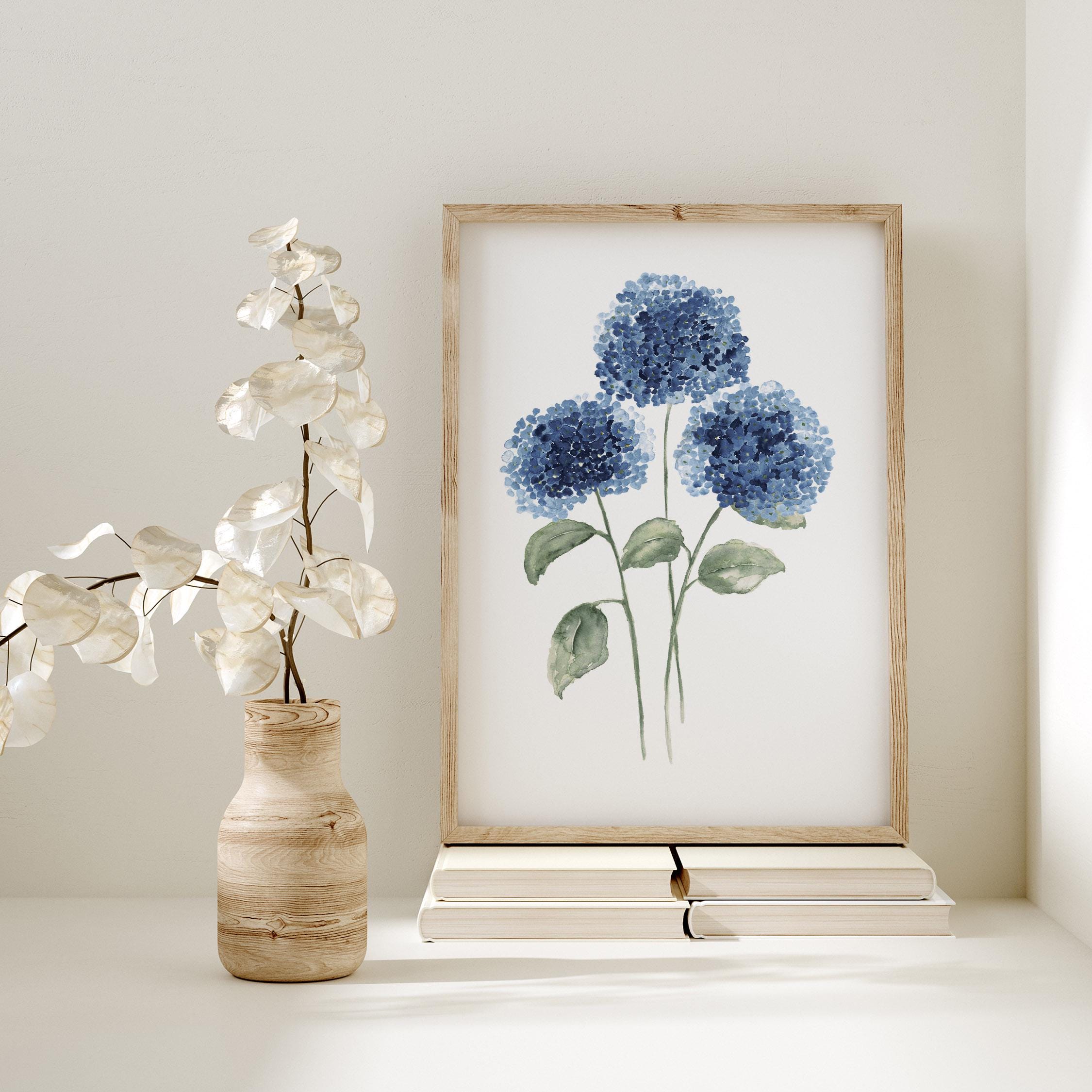 Hamptons Style Hydrangea Duo – Set of 2 Classic Botanical Prints - Etsy
