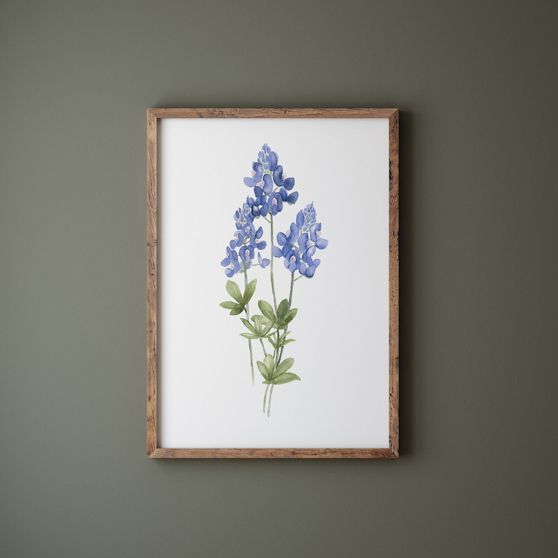 Texas Bluebonnet Art Print Single Painting Minimalist - Etsy