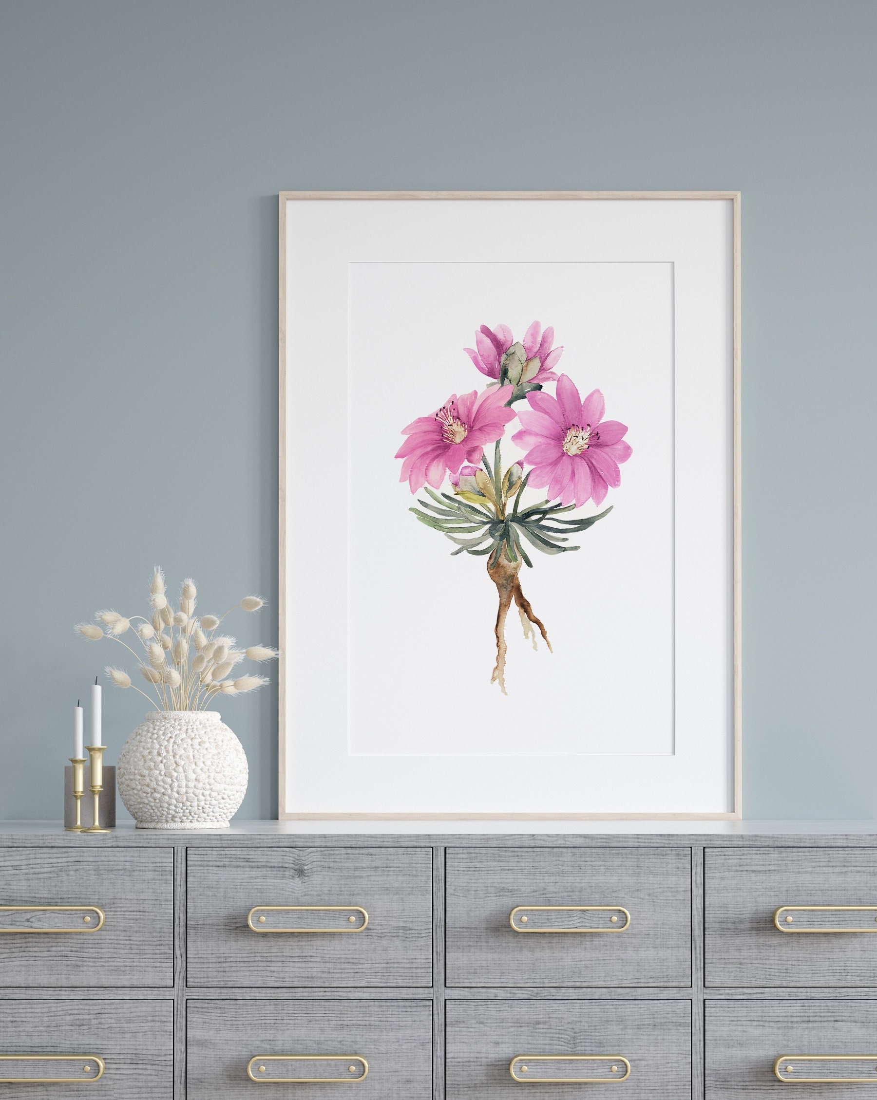 Bitterroot Watercolor Painting Montana State Flower - Etsy