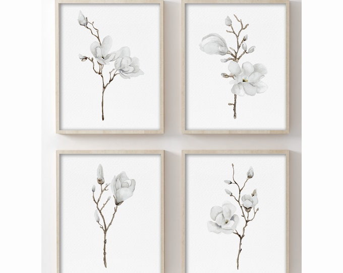 Vintage Botanical Print, Magnolia Wall Art, Large Botanical Poster ...