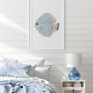 Abstract Discus Fish, Set of 2 Prints, Modern Coastal Wall Decor ...