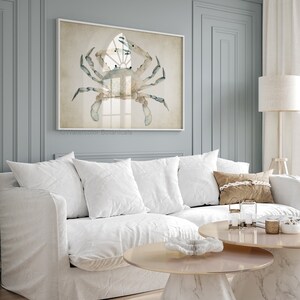 Coastal Room Decor, Rustic Boho Nautical Art, Watercolro Crab, Extra ...