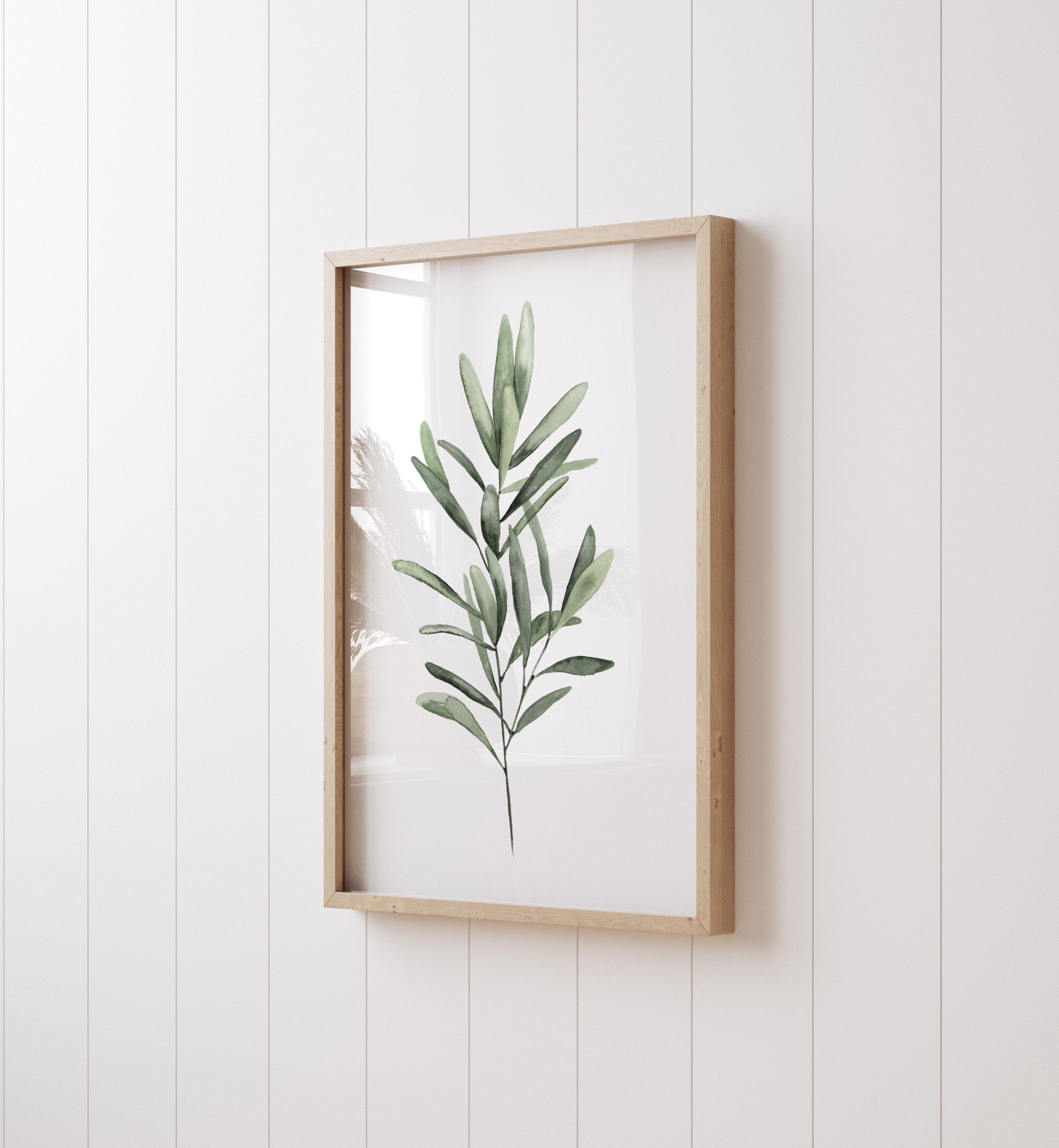 Minimalist Olive Branch, Modern Botanical Illustration, Scandi Wall ...