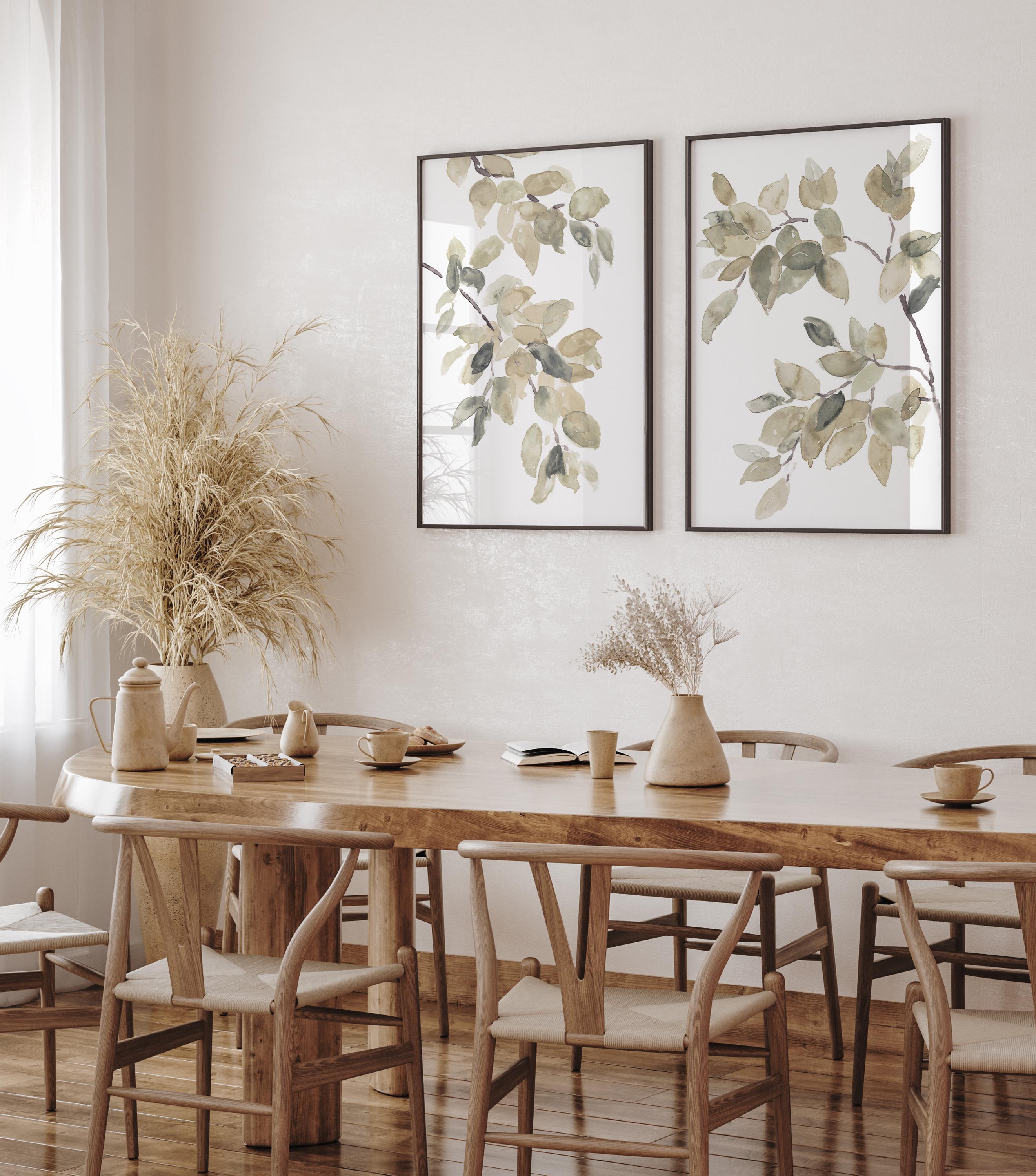 Set of 2 Neutral Farmhouse Wall Art Prints – Watercolor Fall Branches ...