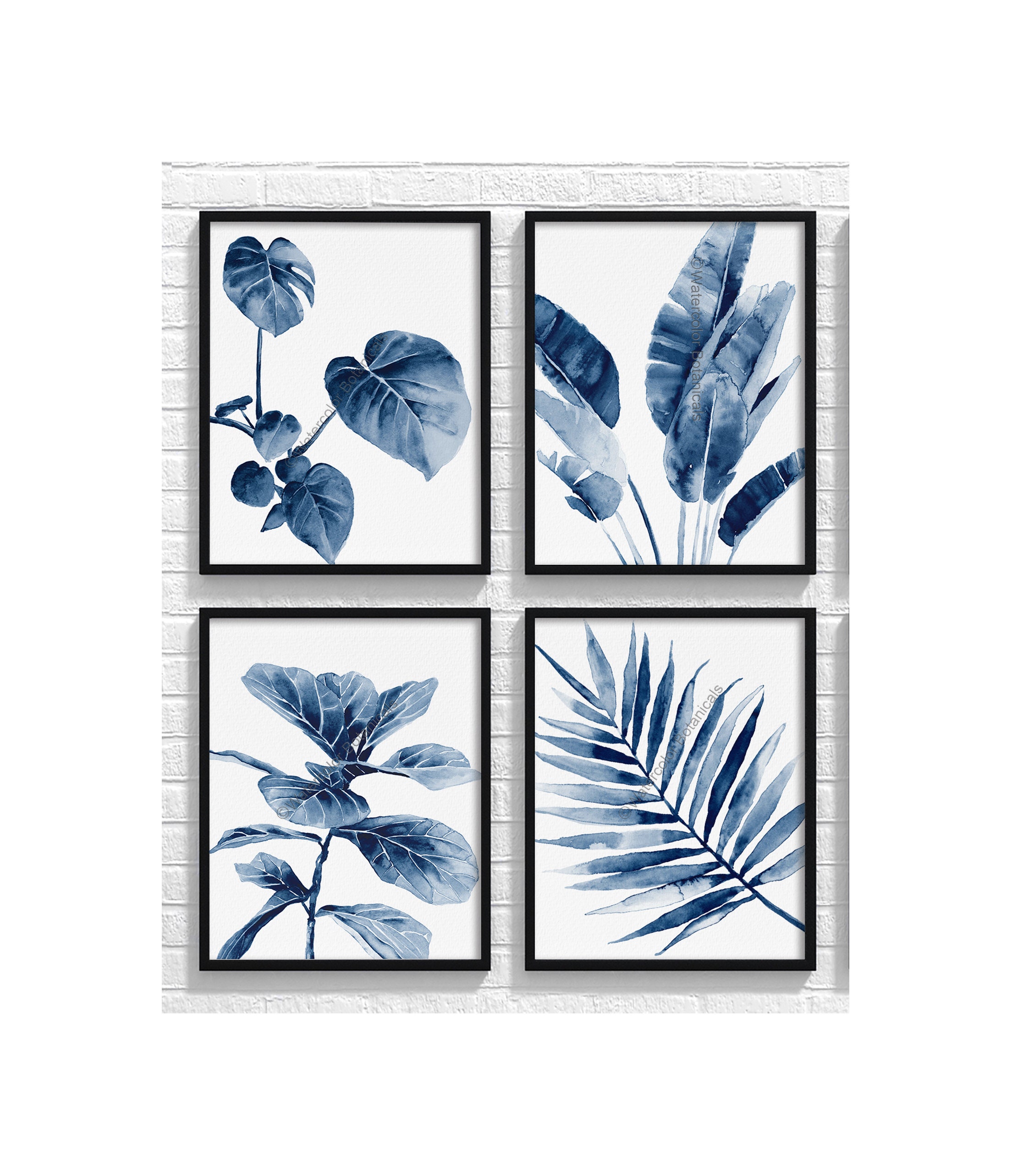 Monstera Painting Deliciosa Set of 4 Prints Fan Palm Exotic - Etsy