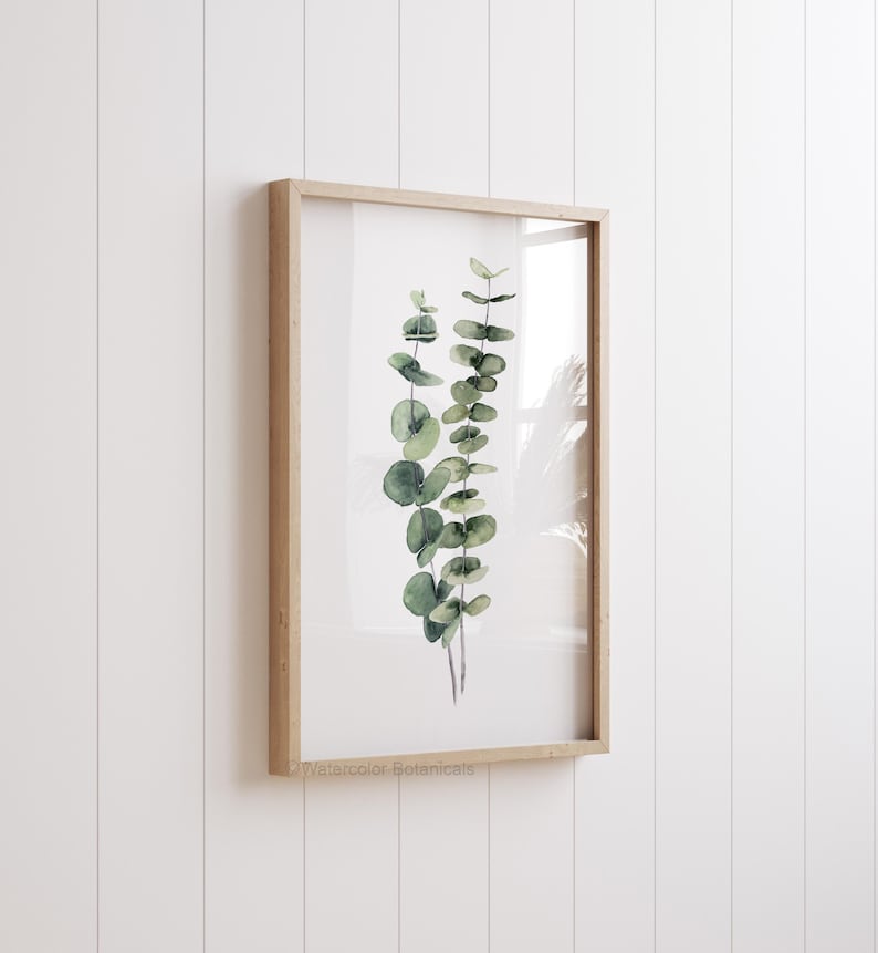 Watercolor Plant Wall Art Set of 3 – Green Botanical Prints, Minimalist ...