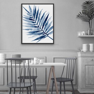 Monstera Painting Deliciosa Set of 4 Prints Fan Palm Exotic Blue ...