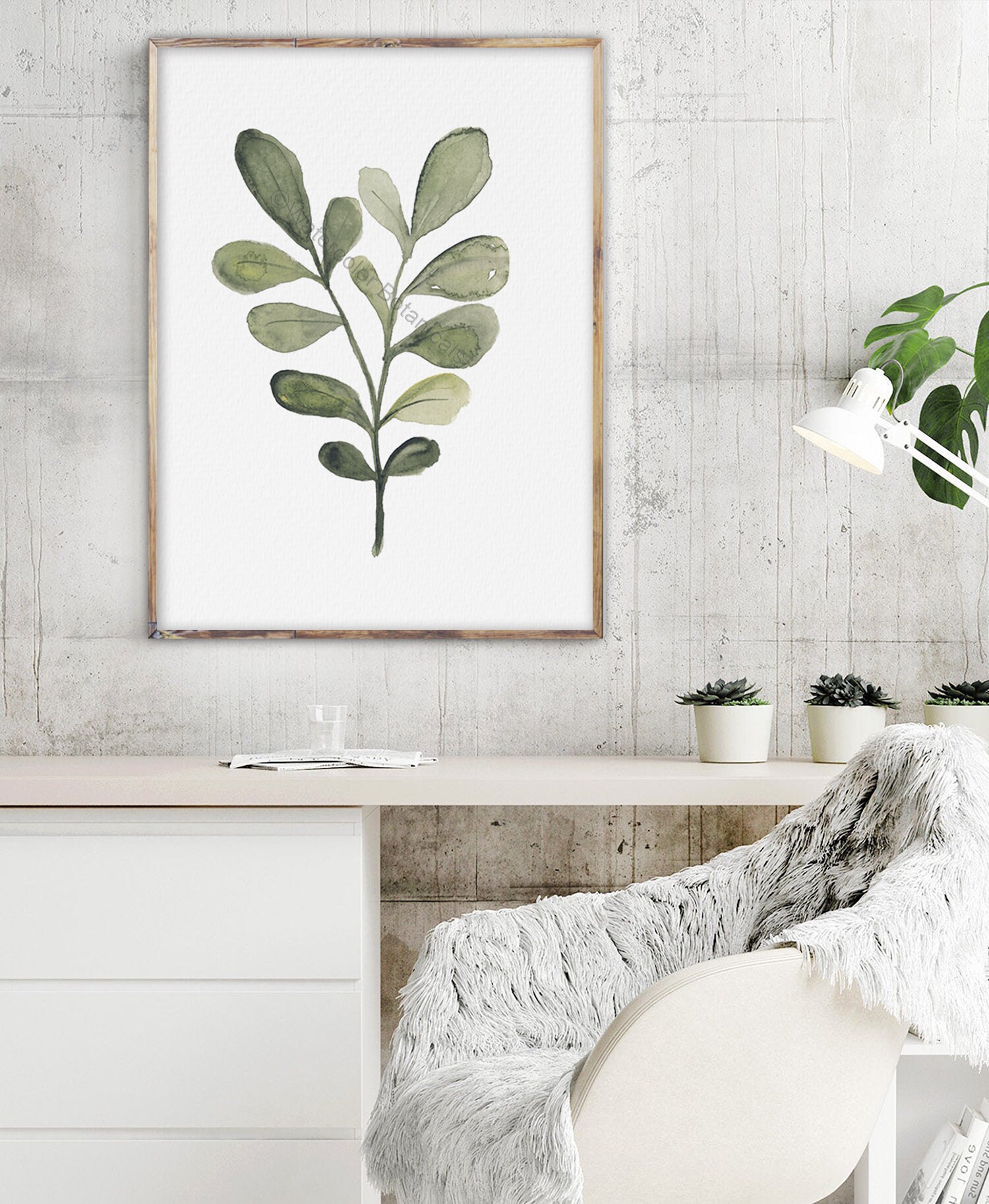 Watercolor Abstract Plant Set of 2 Prints Minimalist Botanical - Etsy