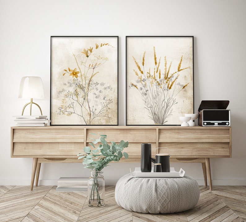 Modern Farmhouse Wall Decor in Boho Rustic Style Yellow & - Etsy