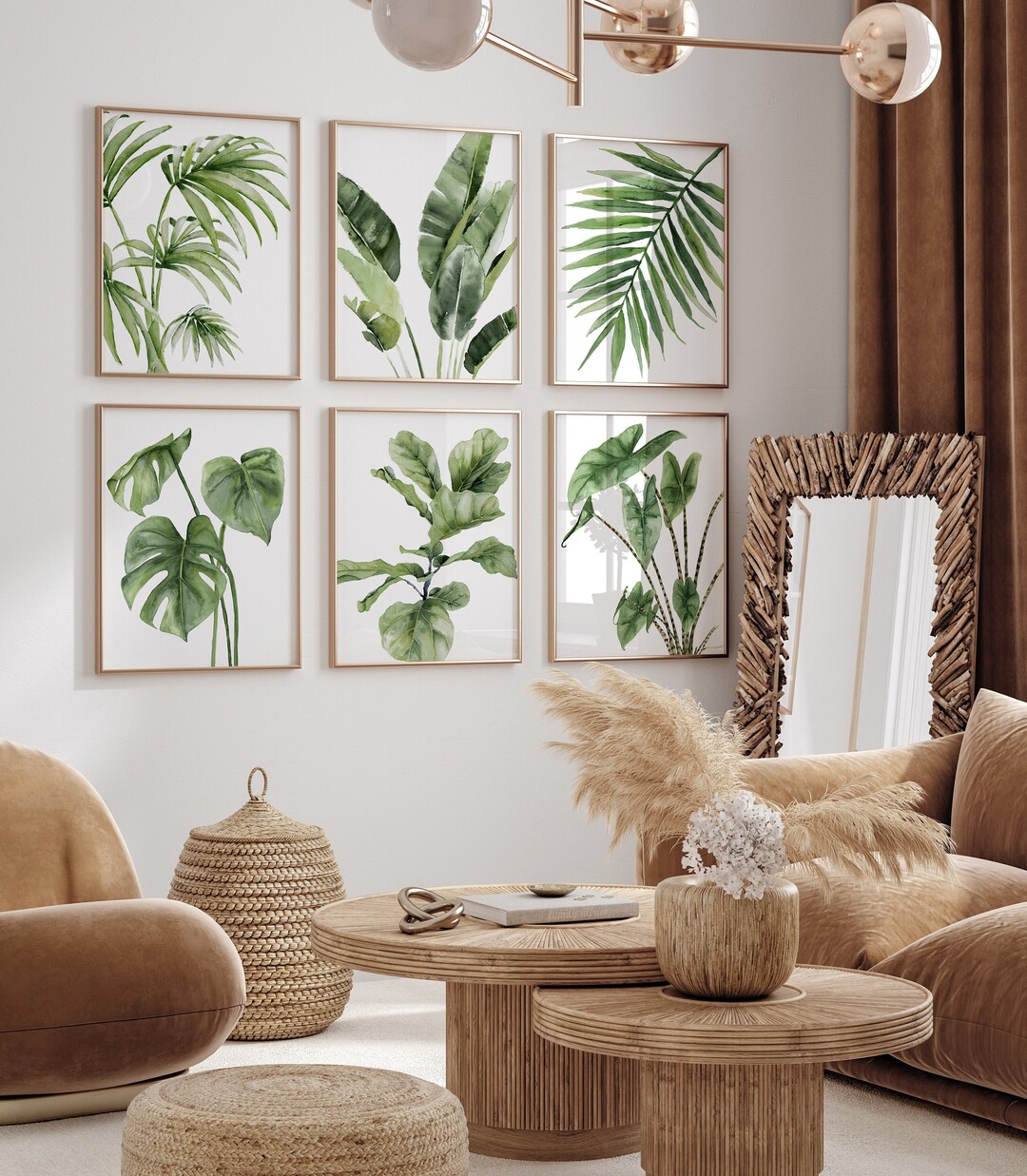 6 Tropical Posters, Art Posters, Beach House Decor, Minimalist ...