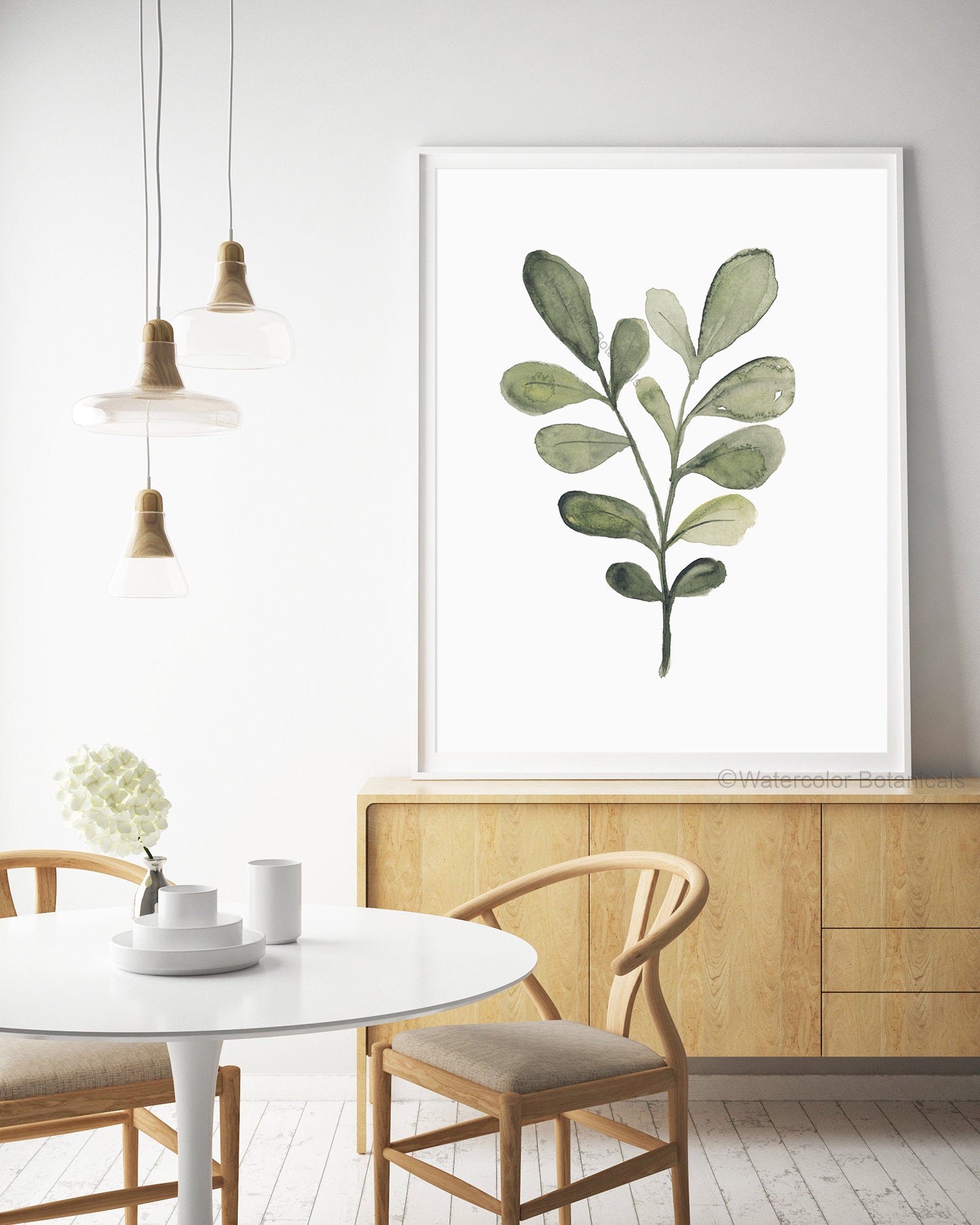 Watercolor Abstract Plant Set of 2 Prints Minimalist Botanical - Etsy