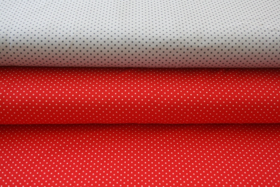 Jersey Basic Small Dots Red White Dots Light Gray Dark Gray - Etsy