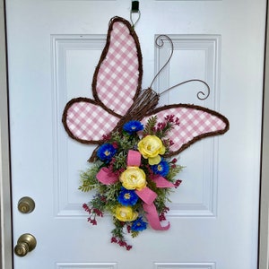 Butterfly Wreath, Spring Wreath, Spring Door Hanger, Butterfly Door ...