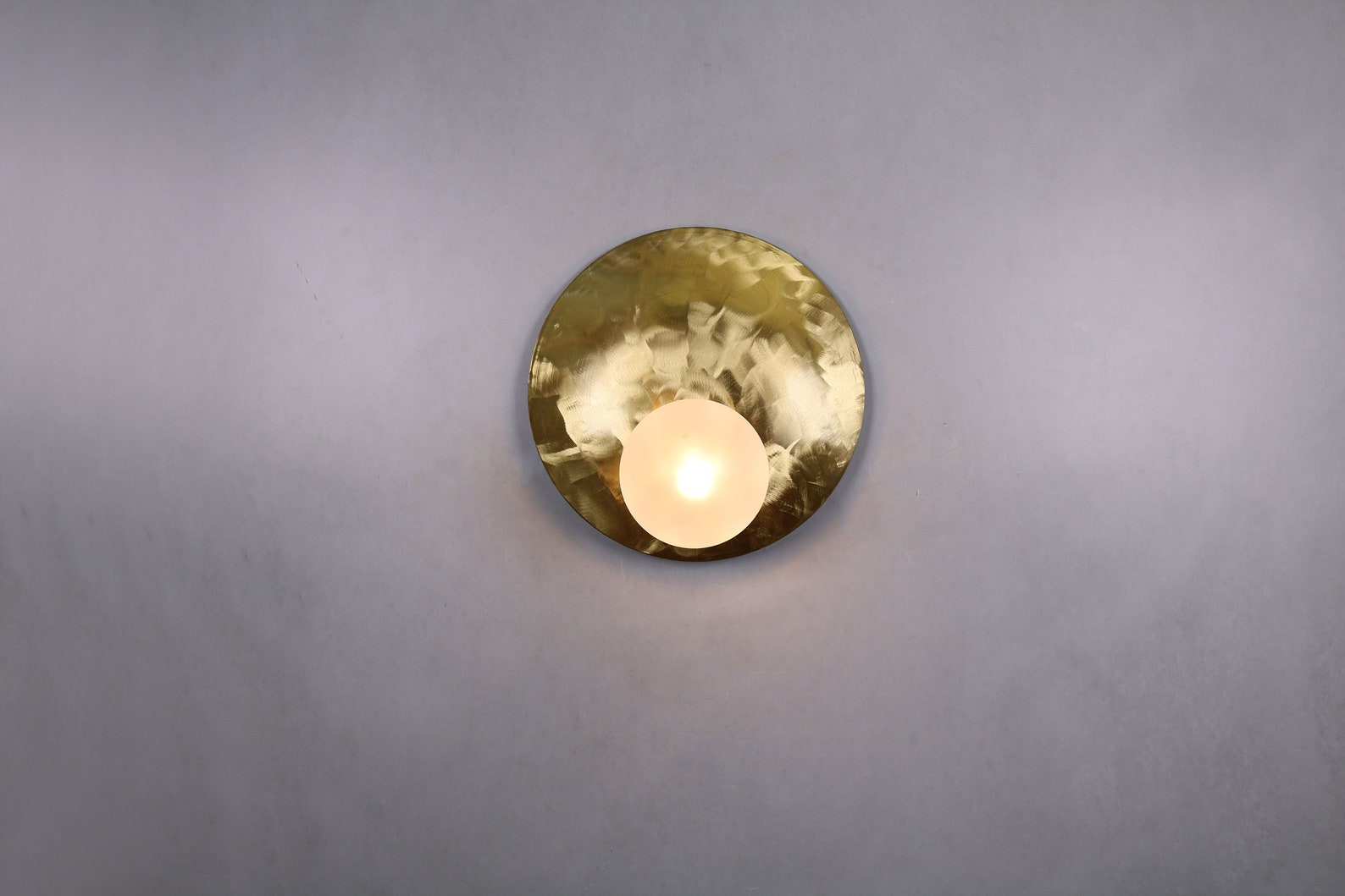 Brass Wall Plate Lighting Brass round wall lamp Brass | Etsy