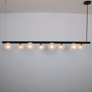 Long Lamp for the Kitchen, Black Pendant Chandelier, Minimal Mid ...
