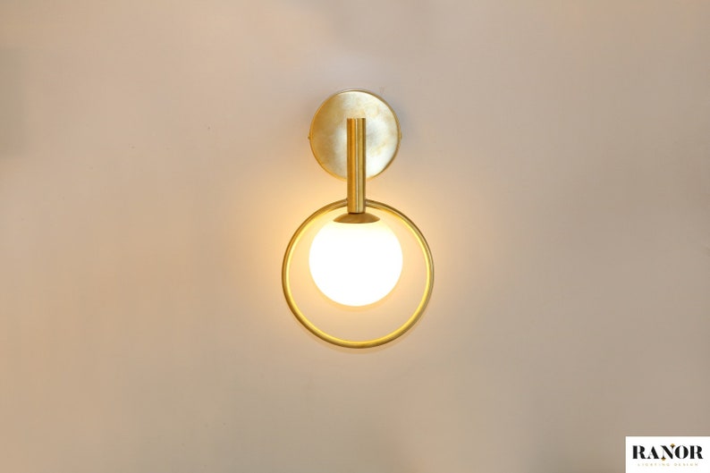 Hoop Wall Lighting Brass Gold Wall Lamp Vanity Light | Etsy