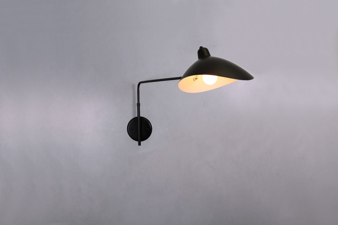 Long Wall Lamp, Black Bedside Wall Lamp, Long Arm Wall Lamp Sconce ...