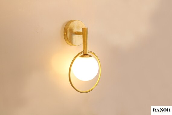 Hoop Wall Lighting Brass Gold Wall Lamp Vanity Light - Etsy