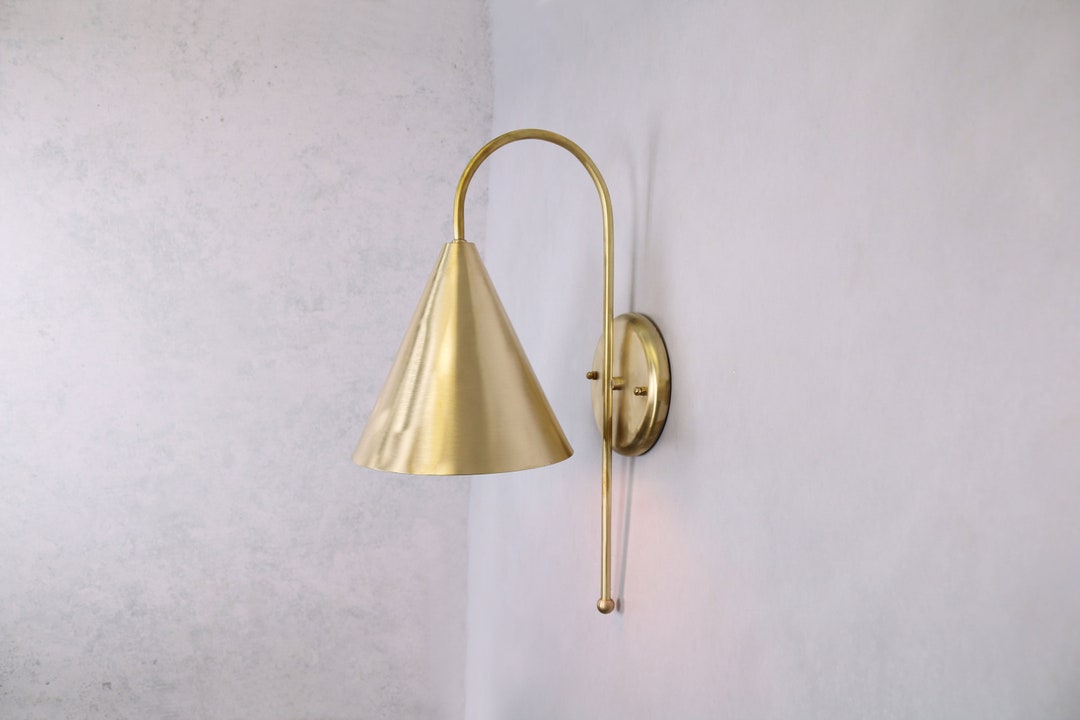 Brass Bedside Wall Lamp, Wall Sconce for Living Room, Wall Lighting ...