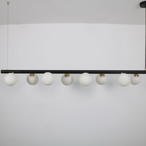 Long Lamp for the Kitchen, Black Pendant Chandelier, Minimal Mid ...