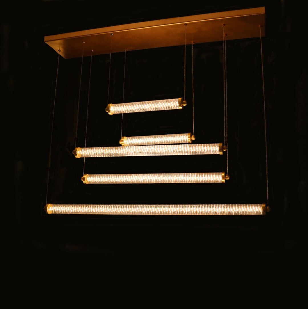 Chandelier Lighting Aluminium Prism Glass Ceiling Lamp Vanity Light ...